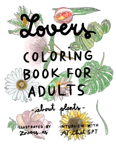 Lovers: coloring book for adults - about plants