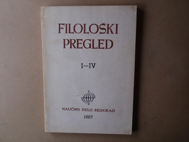 FILOLOŠKI PREGLED 1 - 4 / 1967