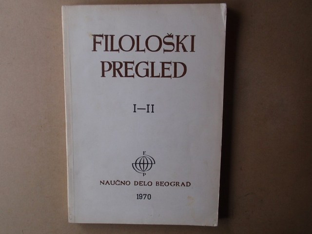 FILOLOŠKI PREGLED 1 - 2 / 1970