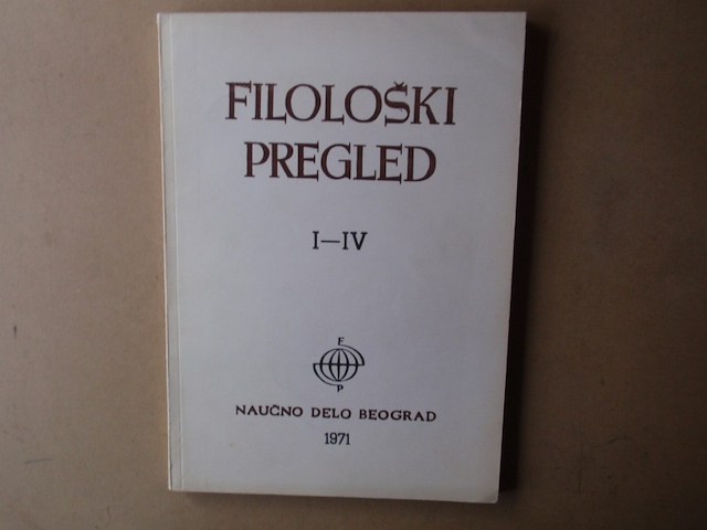 FILOLOŠKI PREGLED 1 - 4 / 1971