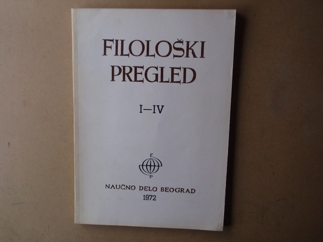 FILOLOŠKI PREGLED 1 - 4 / 1972