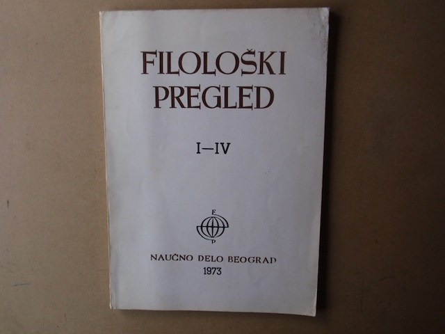 FILOLOŠKI PREGLED 1 - 4 / 1973