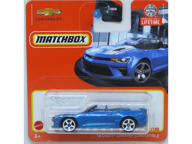 matchbox chevrolet camaro `16 convertible