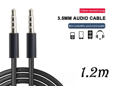 Xwave 106524 Stereo audio kabl, 3.5mm muški, 1.2m, Crni