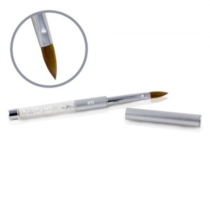 MYSTIC NAILS Kolinsky Silver Glamour Brush - Flat-peaked - #10