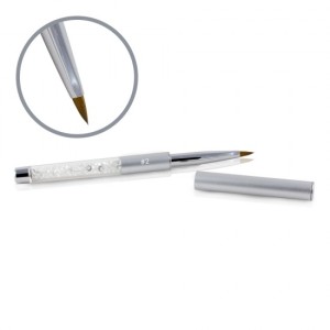 MYSTIC NAILS Kolinsky Silver Glamour Brush - Flat-peaked - #2