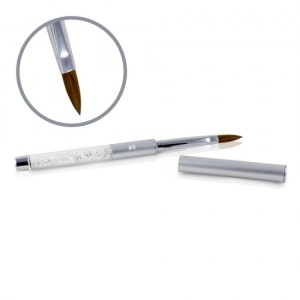 MYSTIC NAILS Kolinsky Silver Glamour Brush - Flat-peaked - #8