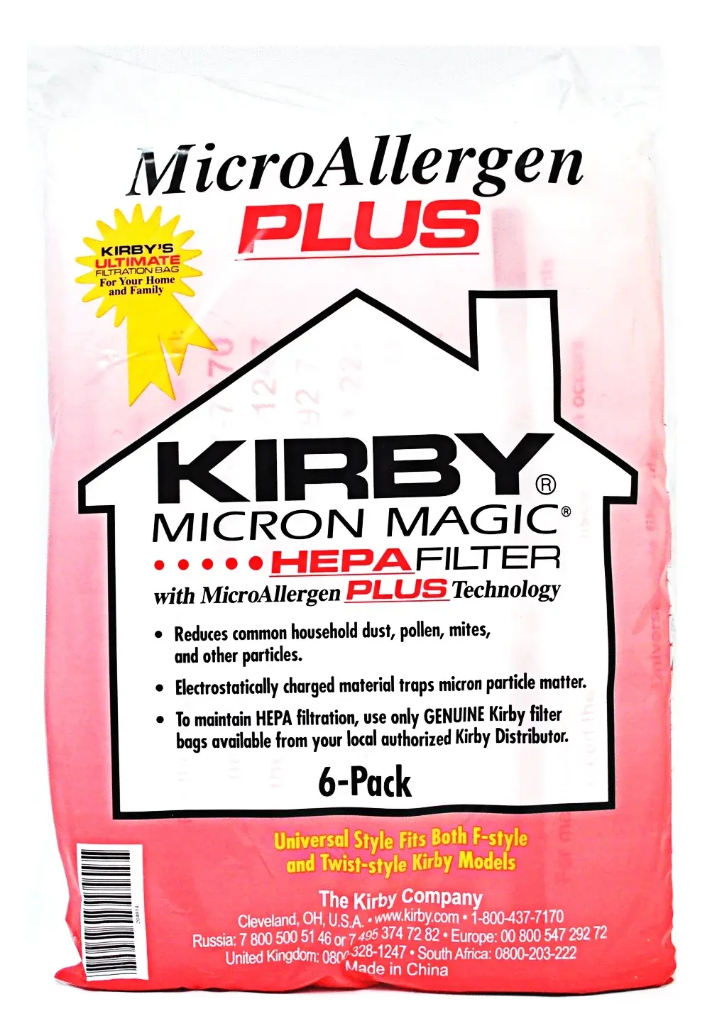 KIRBY MicroAllergen HEPAPLUS Kesa za usisivač, 6 kom