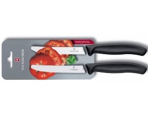 Nož VICTORINOX KUHINJSKI RECKAVI 11CM 2/1 CRNI