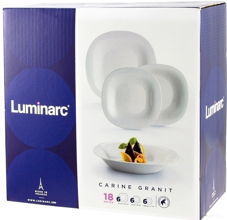 Servis za ručavanje LUMINARC CARINE SIVI SET 18 DELOVA