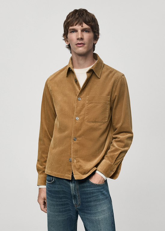 Corduroy overshirt with pockets