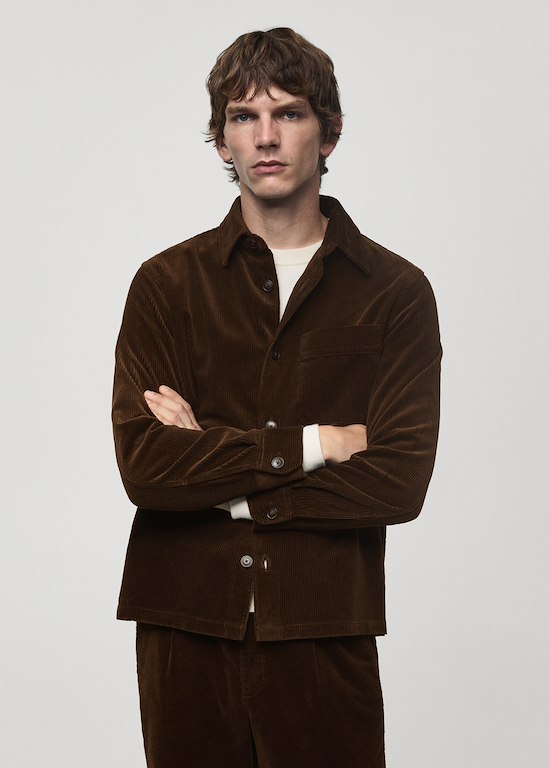 Corduroy overshirt with pockets