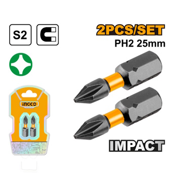 Ingco odvijački udarni bit PH2 25mm set 2/1 SDBIM71PH225