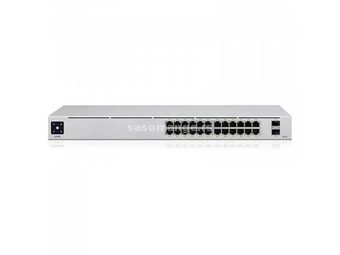 UBIQUITI USW-24-POE Gigabit Layer 2 switch. 24 x Gigabit Ethernet ports, 16 auto-sensing 802.3at ...