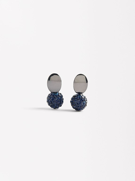 Short Earrings With Crystals