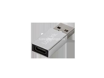 Logilink USB adapter USB-A/M na USB-C/F srebrni