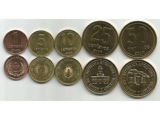 Argentina 2000 - 2009. set kovanica UNC