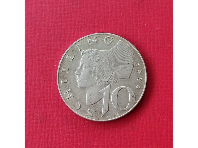 10 SCHILLING 1958 srebro