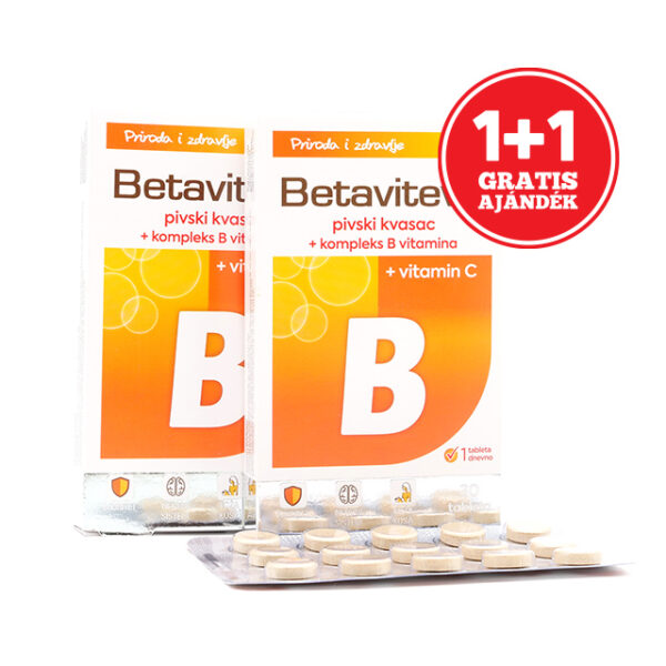 Betavitevit pivski kvasac sa kompleksom vitamina B tablete, 30kom +GRATIS 30kom