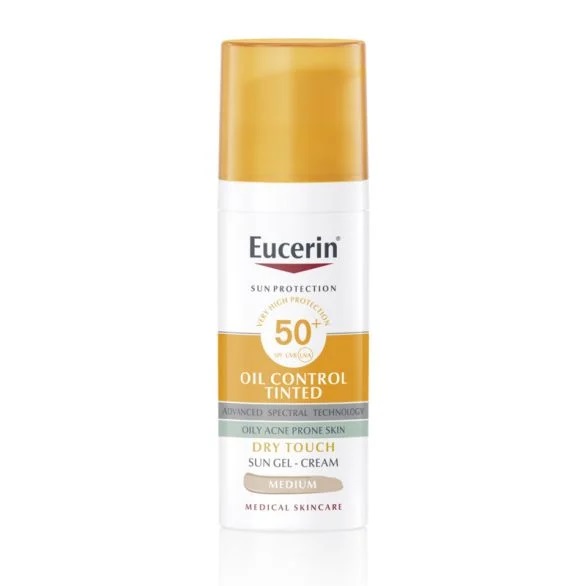 Eucerin Oil Control Tonirani Gel-krem za zaštitu masne kože od sunca SPF50+ Tamni 50 ml