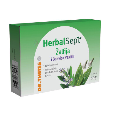 HerbalSept žalfija i bokvica pastile 24kom