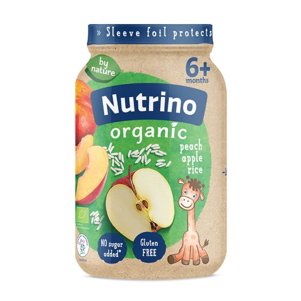 Nutrino Organic kašica breskva, jabuka, pirinač 190 g