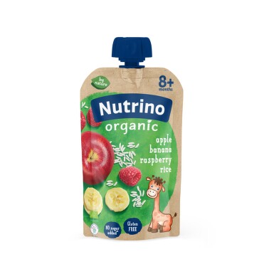 Nutrino Organic Pire jabuka, banana, malina, pirinač 100 g