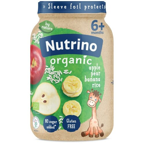 Nutrino Organic Pire jabuka, kruška, banana, pirinač 190 g