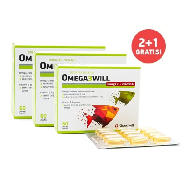 Omega-3-will kapsule, 60kom 2+1 GRATIS (120+60 kapsule)