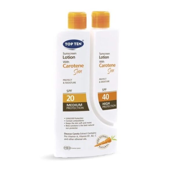 Top Ten Sun Duo Carotene losion za sunčanje SPF20+/40+, 300ml