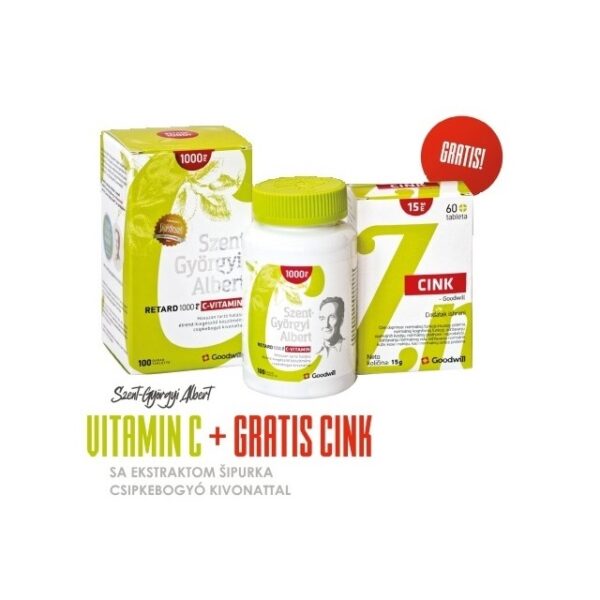 Vitamin C 1000mg tablete sa esktraktom šipurka „Szent Györgyi Albert“, 100kom +GRATIS Cink 15mg tablete