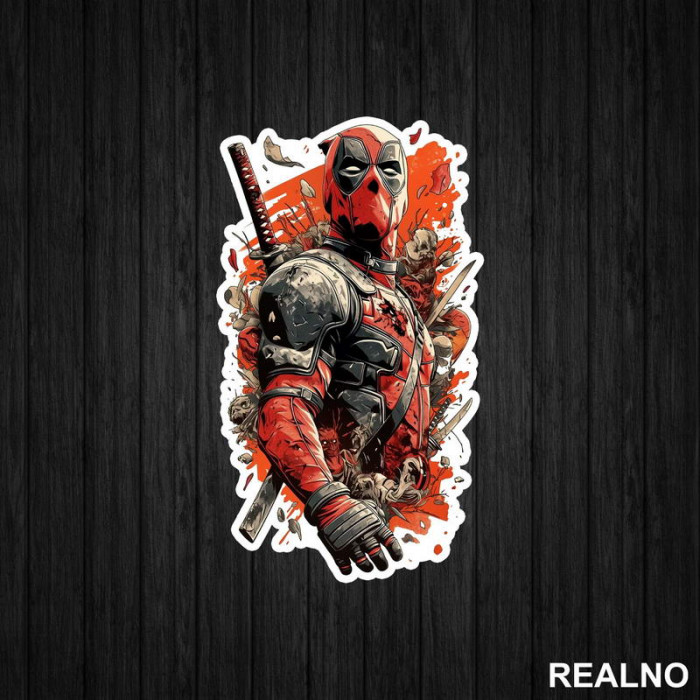 SPLASHING PIECES - DEADPOOL - NALEPNICA