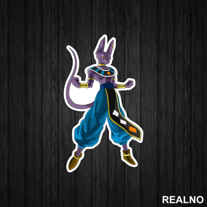 BEERUS - STANDING - GOKU - DRAGON BALL - NALEPNICA