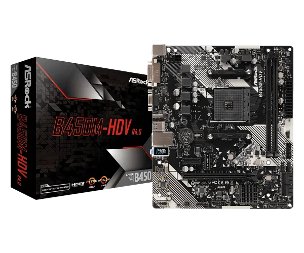 ASRock MB AM4 AsRock B450M-HDV R4.0 90-MXB9N0-A0UAYZ