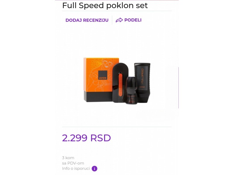 Avon Full Speed poklon muški miris - novo *akcija