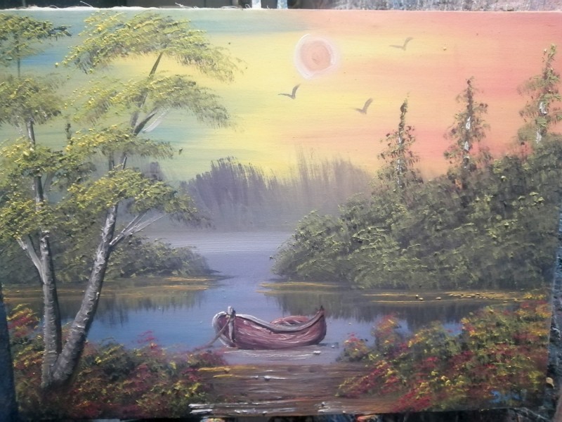 Camac i breze 70x50cm ulje na platnu