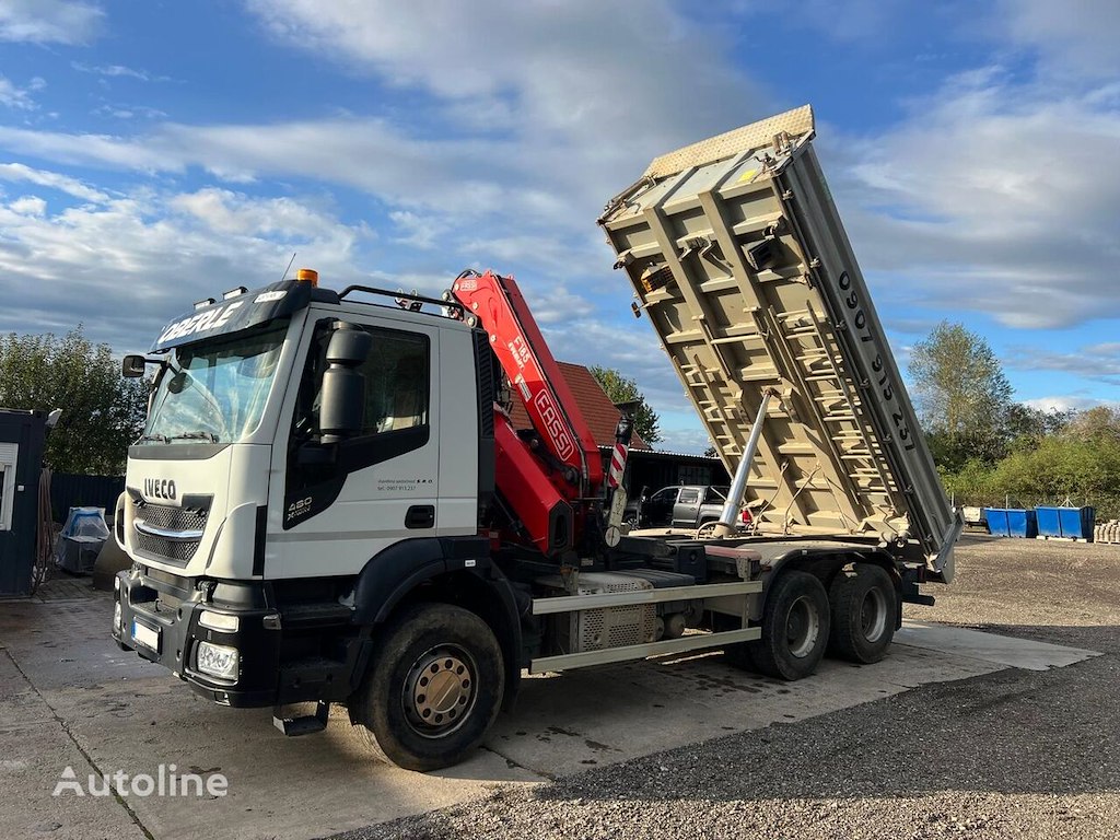 IVECO Stralis X-way 480 6x4 Three sided Tipper + Crane Fassi 185 + RC kiper