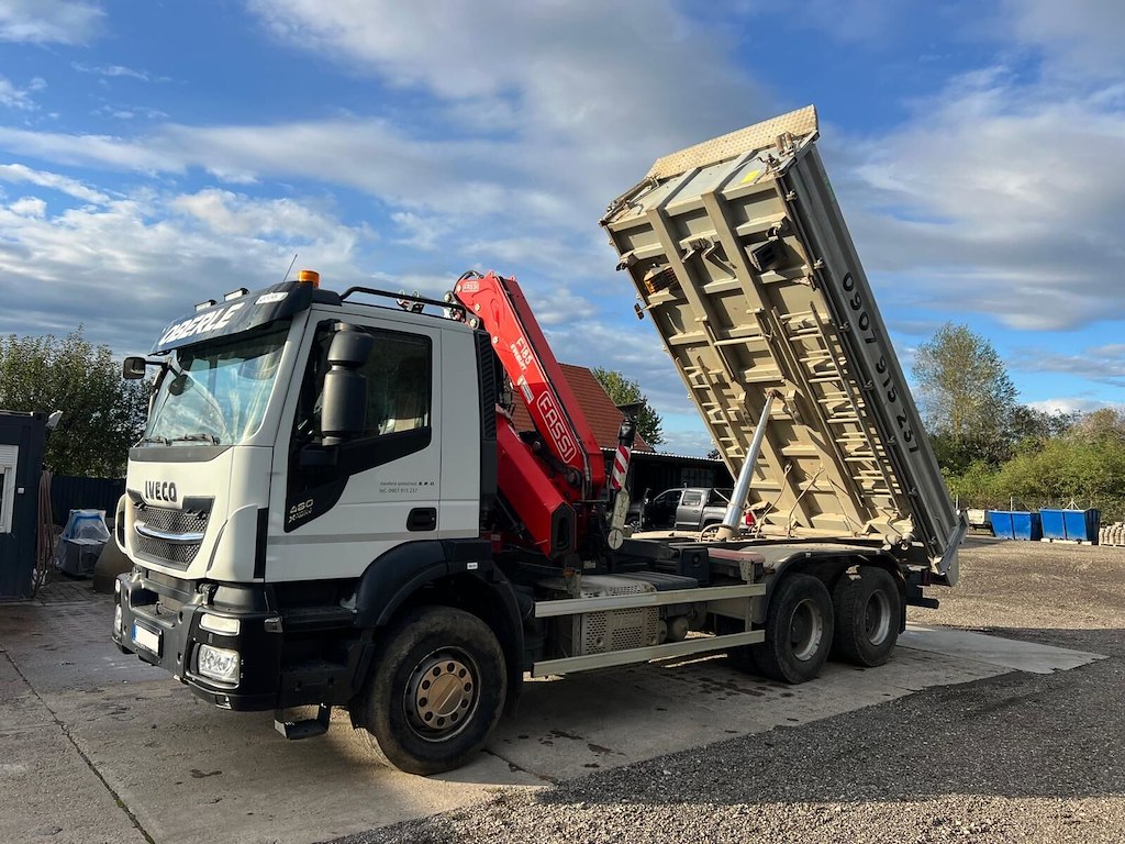 IVECO Stralis X-way 480 6x4 Three sided Tipper + Crane Fassi 185 + RC kiper