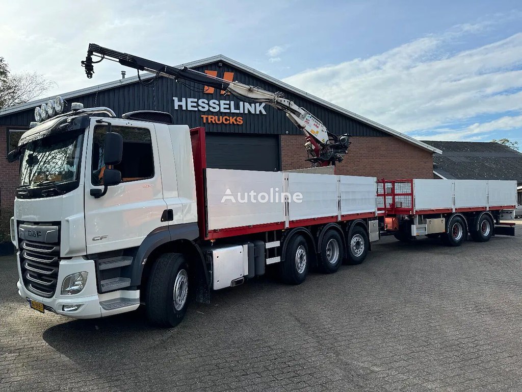 DAF CF 480 8X2 KENNIS K16R3 Kraan/Crane Combi 248.940KM Top conditio kamion s ravnom platformom