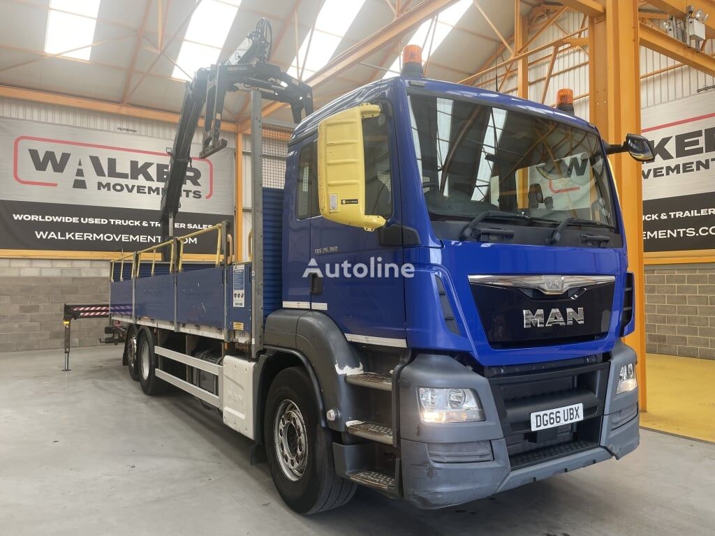 MAN TGS 26.360, *EURO 6* 6X2 26 TONNE DRAWBAR SPEC BRICK GRAB – 2016 kamion s ravnom platformom