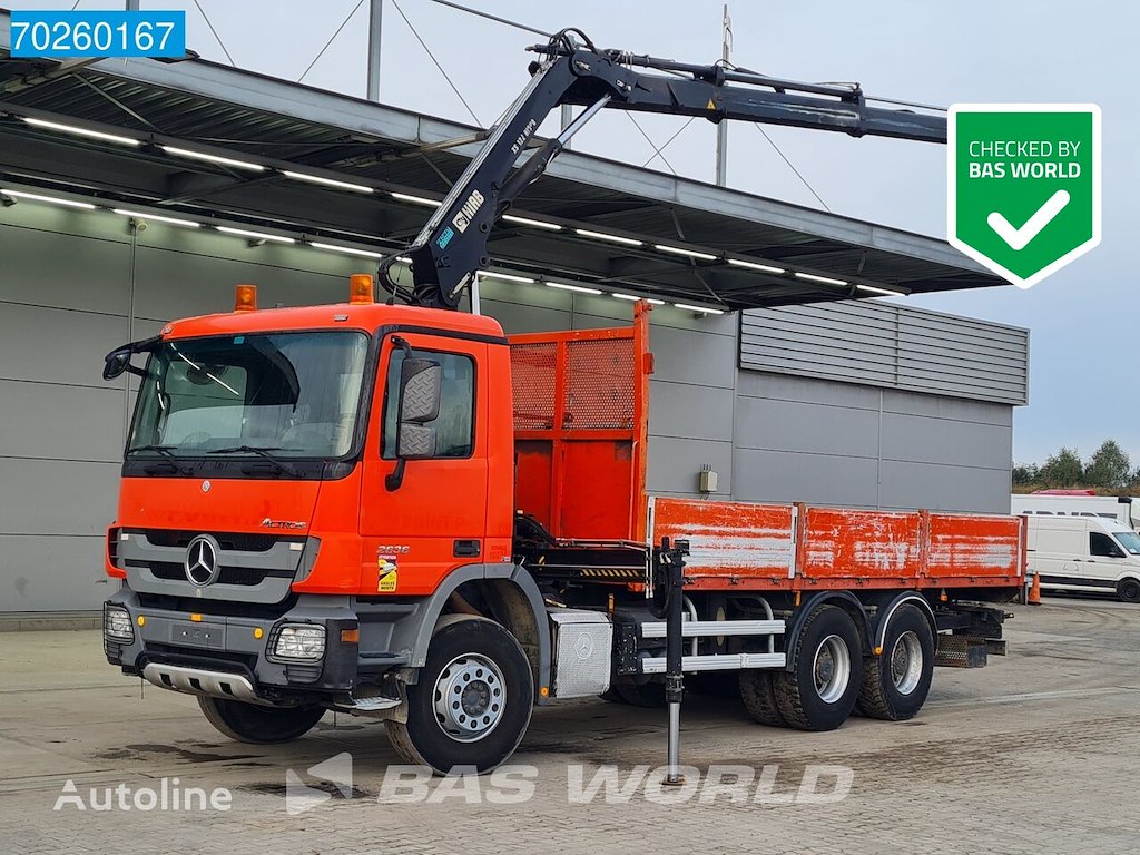 Mercedes-Benz Actros 2636 6X4 Crane Kran HIAB 122 B S-2 HIDUO Remote Euro 5 kamion s ravnom platformom