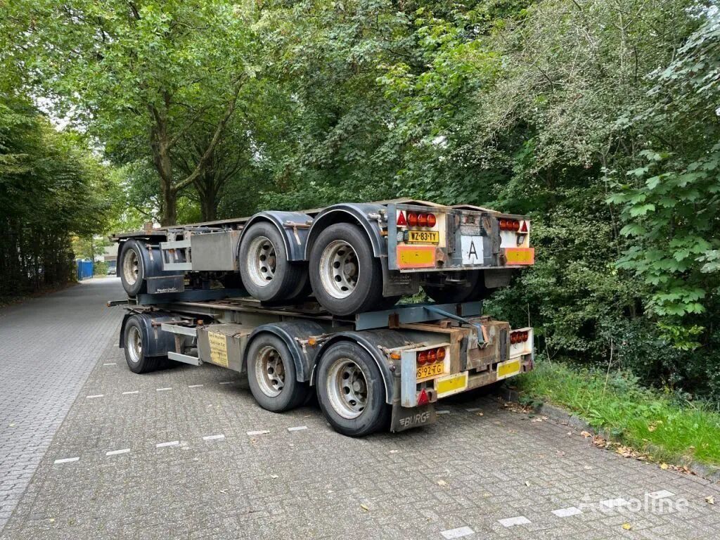 Burg - 2 STUKS CONTAINER AANHANGWAGEN - LANDBOUW/EXPORT - BANDEN 70%! prikolica za kontejnere