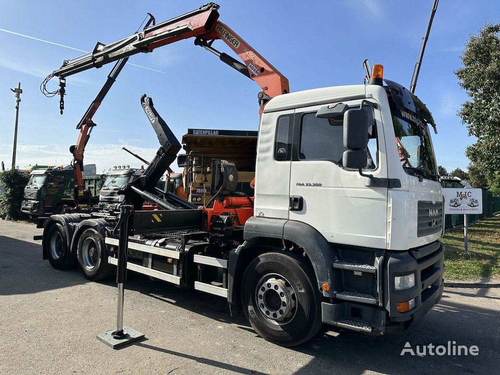 MAN TGA 33.360 6x4 ROLL-OFF TIPPER + CRANE PALFINGER PK 15002 - MANU kamion rol kiper