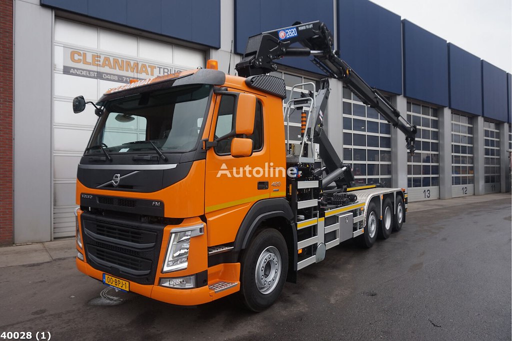 Volvo FM 420 8x2 HMF 28 ton/meter laadkraan kamion rol kiper