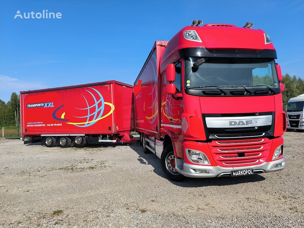 DAF xf510/Zestaw przestrzenny/Retarder/2 baki kamion sa klizna zavesa cerada + prikolica sa kliznom ceradom