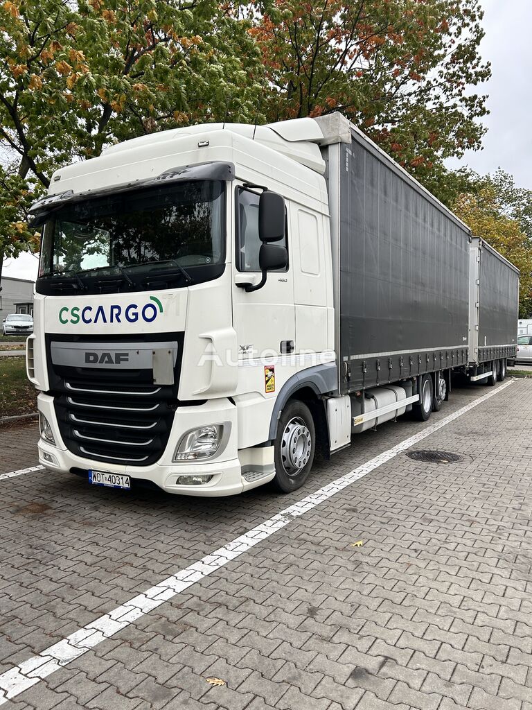 DAF XF 460 kamion sa klizna zavesa cerada + prikolica sa kliznom ceradom