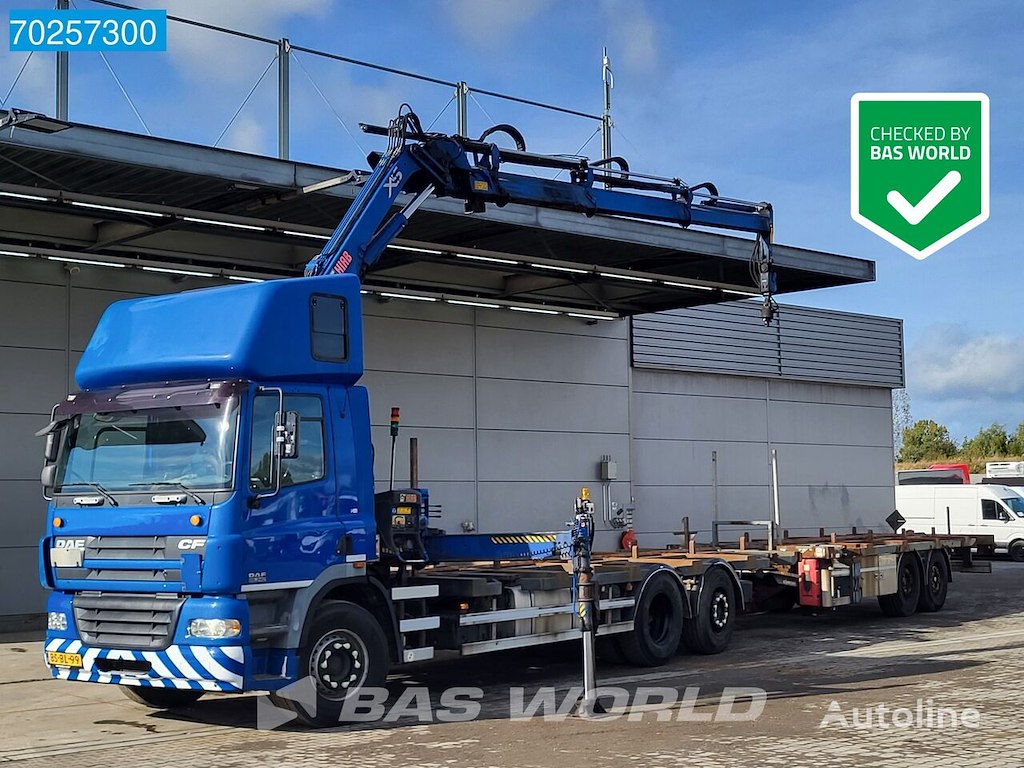 DAF CF85.340 6X2 NL-Truck HIAB 166 ES-3 HIPRO Kran ADR Euro 3 vozilo za prevoz kontejnera