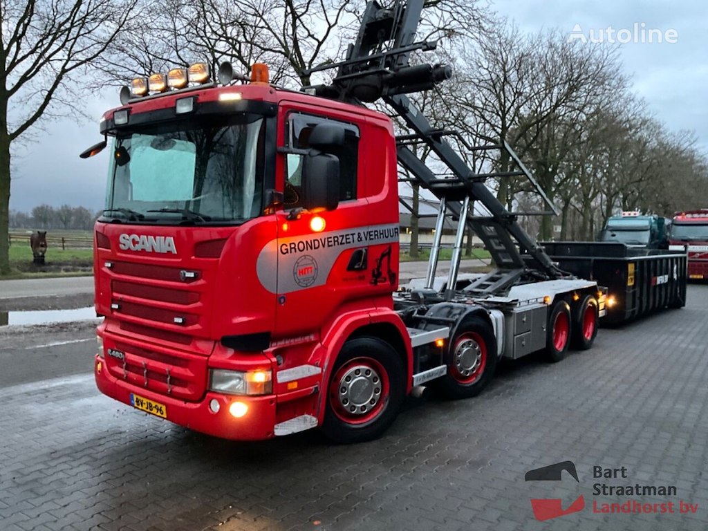 Scania R 480 A 8X2 Euro 4 Handgeschakeld met kabel systeem kamion sa kukom za podizanje tereta