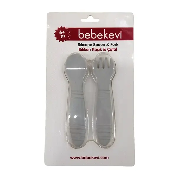 Set viljuška i kašika za bebe 1261, Sivi