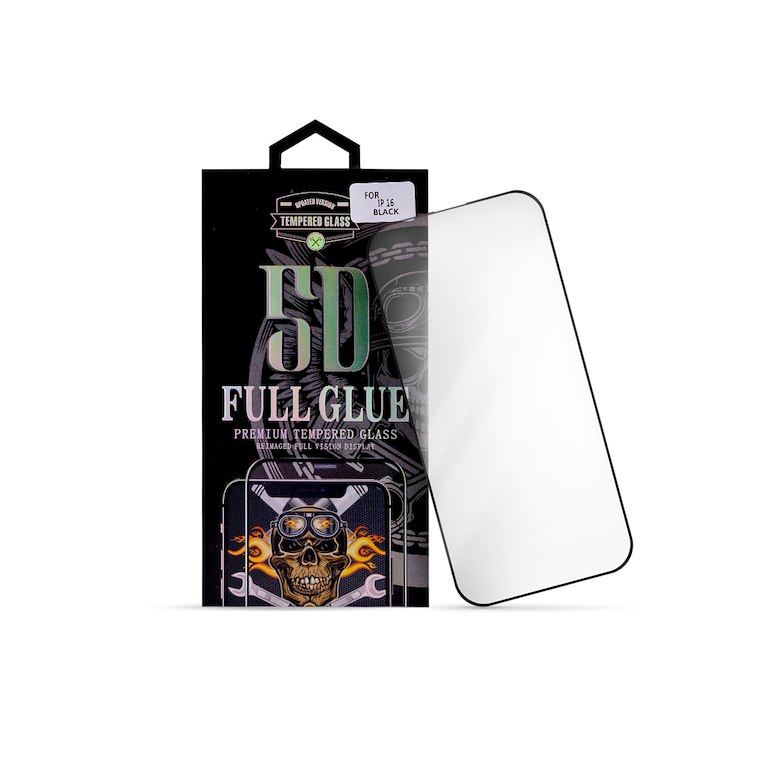 Nalepnica Display-a Glass 5D FULL GLUE za iPhone 16 (6.1") black